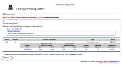 In-Service Renewals | D&D Security Training Academy